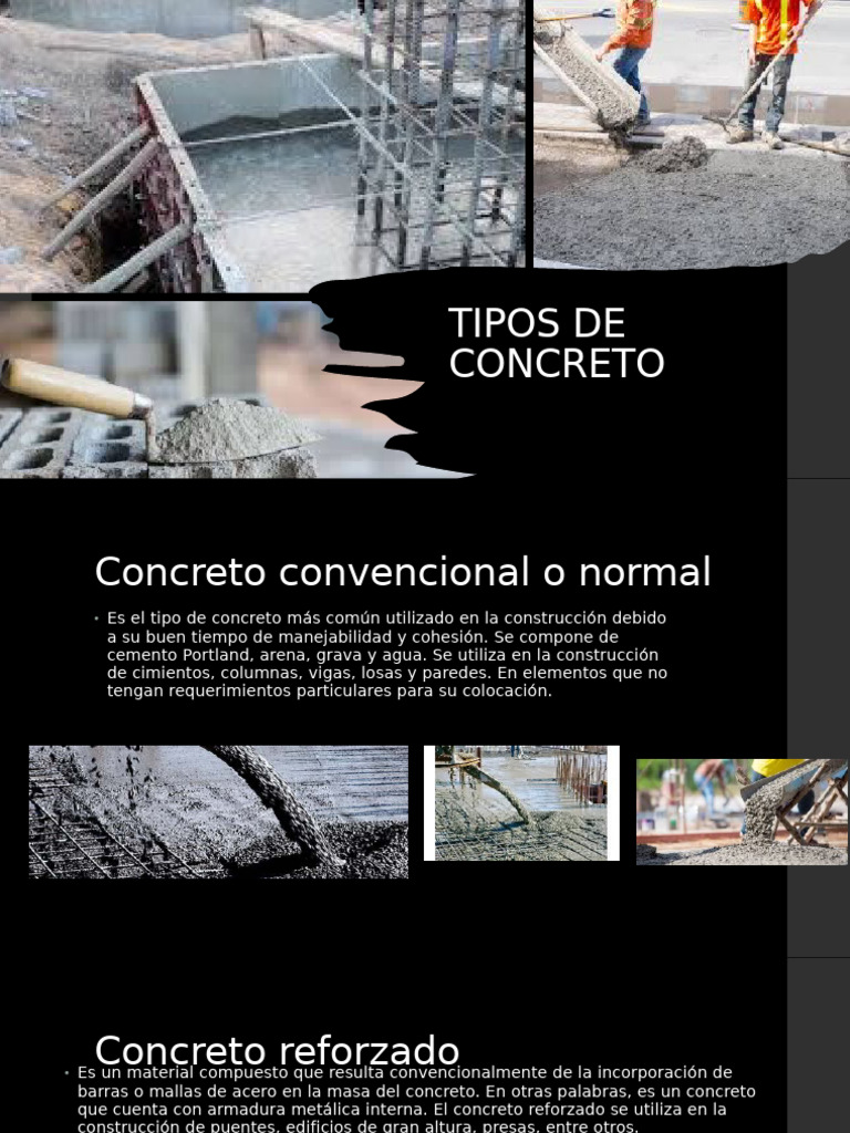 Tipos de Concreto | PDF | Hormigón | Ingeniería estructural