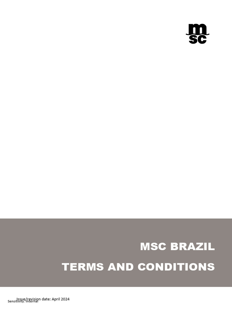 MSC BRAZIL TCs 25.04.2024 | PDF | Bill Of Lading | Cargo