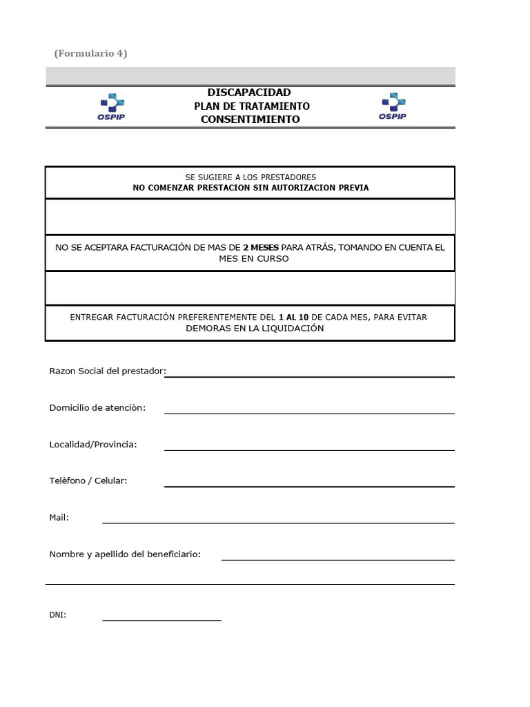 Instructivo OSPIP para Prestadores 2025 | PDF