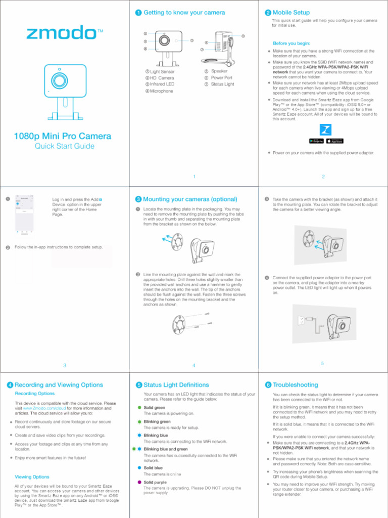 ZM-SH75D001-WA Quick Guide - Smartz Eaze - V2 | PDF