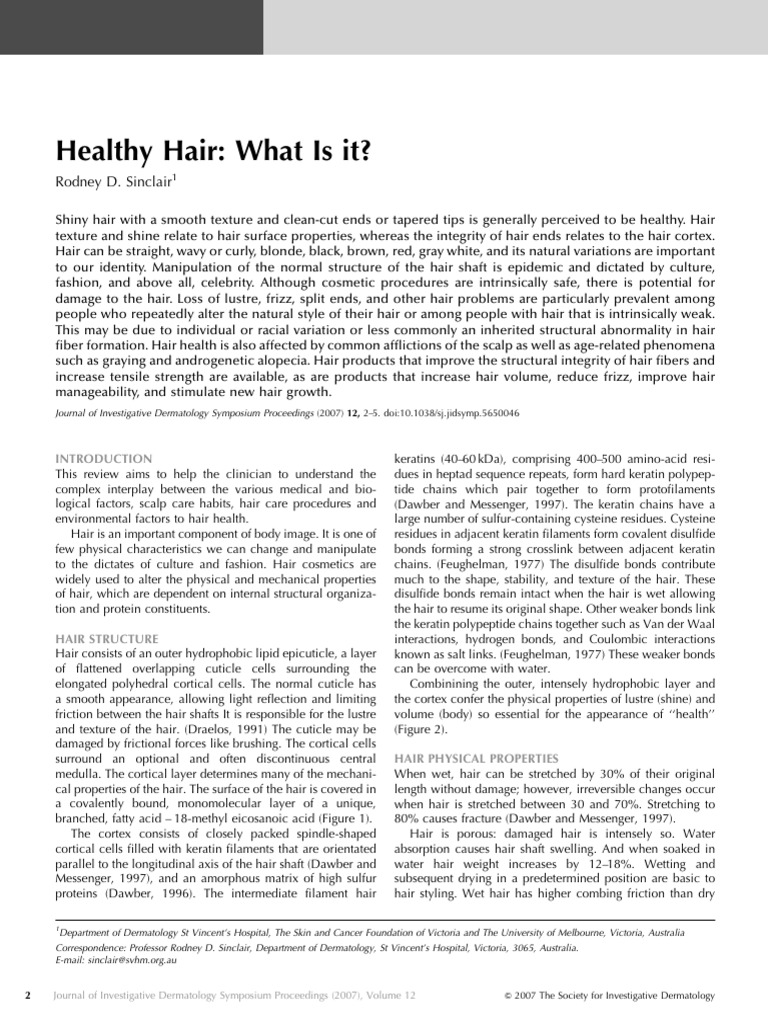 Understanding Healthy Hair | PDF | Hair | Hair Loss