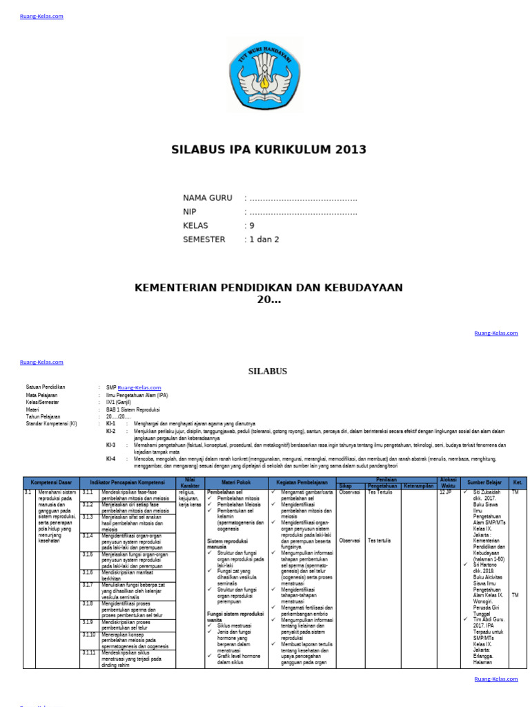 Silabus IPA Kelas 9 | PDF