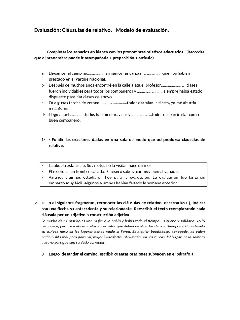 Modelo de Evaluaciã N. ClÃ¡usulas de R. | PDF