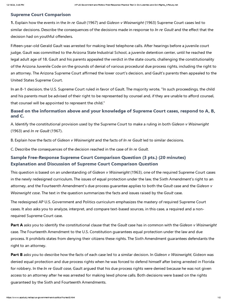 AP US Government and Politics Free-Response Practice Test 3_ Civil ...