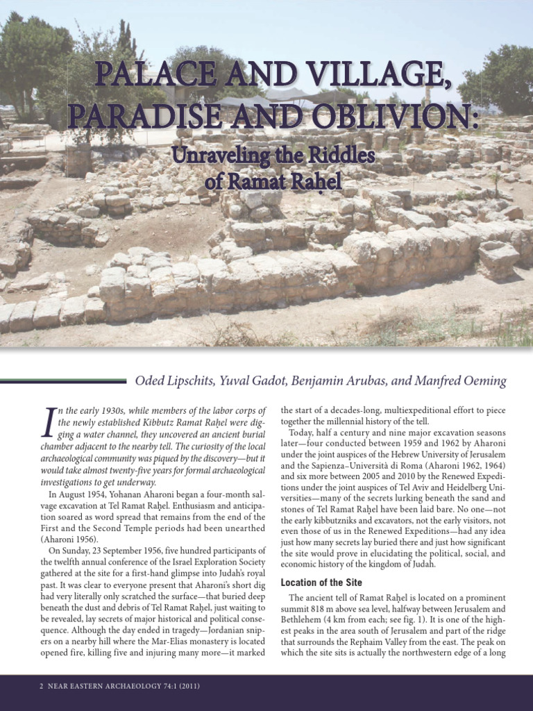 -2. Ramat Rahel - NEA 2011 | PDF | Jerusalem | Kingdom Of Judah