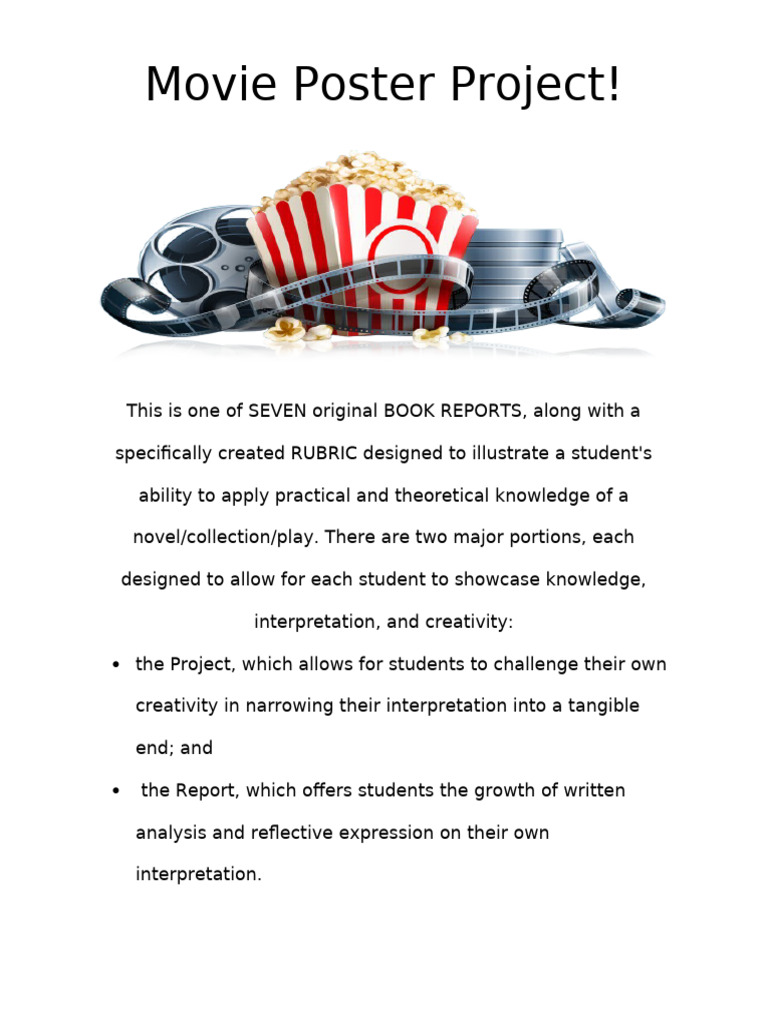 Book Report Rubric Movie Poster Project | PDF | Books | Human Communication