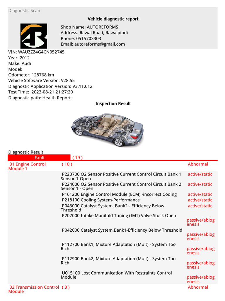 Audi (DTC) 985591294300 20230821212720 | PDF | Headlamp | Anti Lock ...
