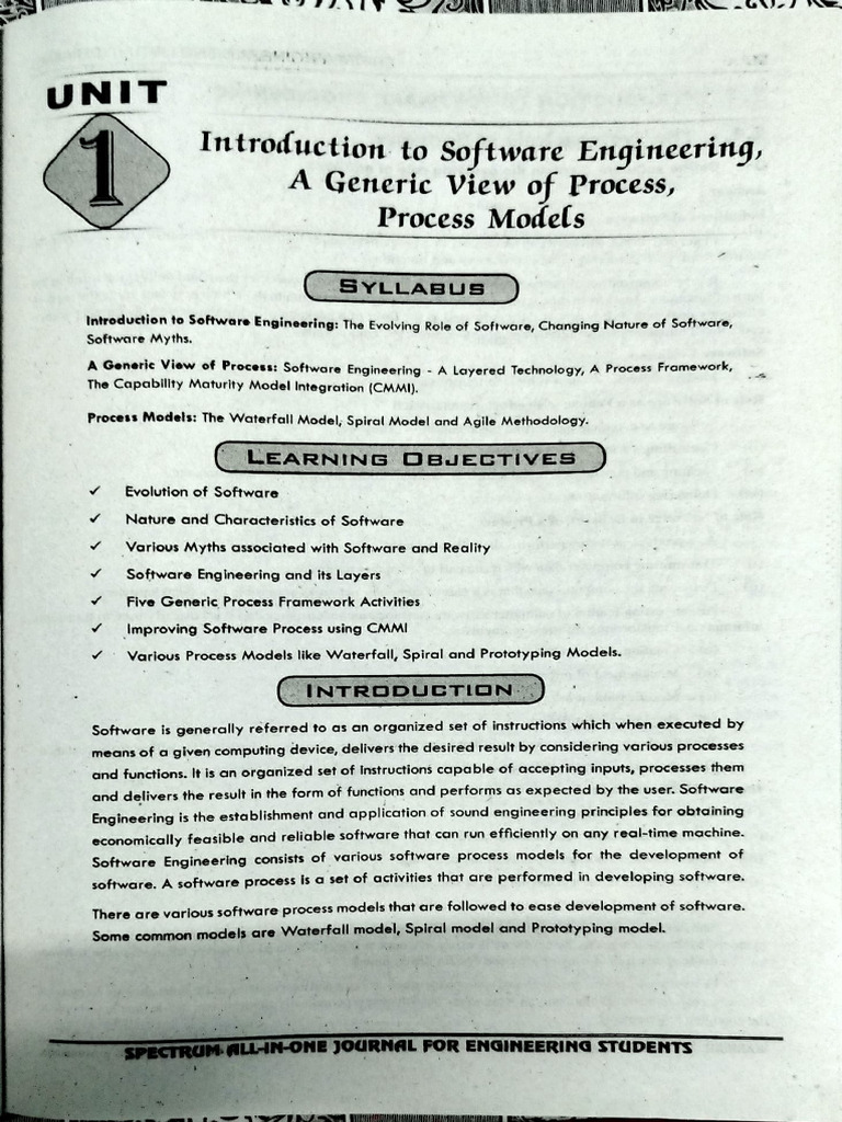 SE Sia Unit-I | PDF | Software Development Process | Computing