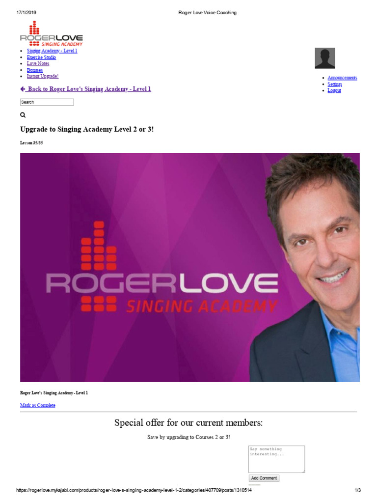 Upgrade To Singing Academy Level 2 or 3! | PDF