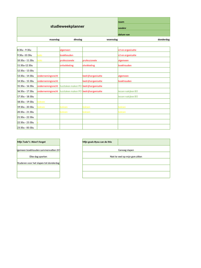 Mouad Weekplanner | PDF
