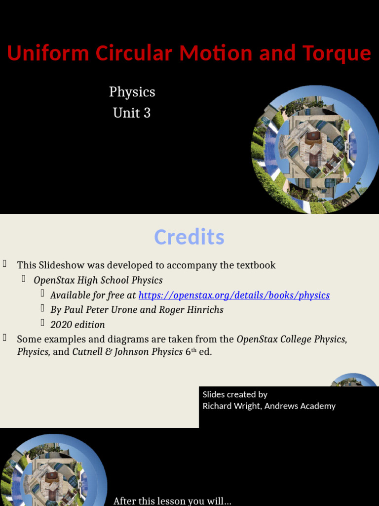 HSPhysics 03 Uniform Circular Motion and Torque | PDF | Torque ...