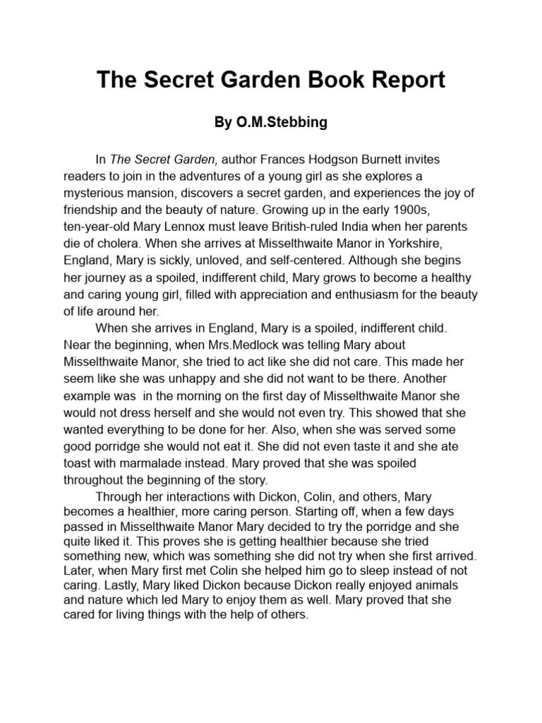 Mary Lennox's Transformation in The Secret Garden | PDF | The Secret Garden