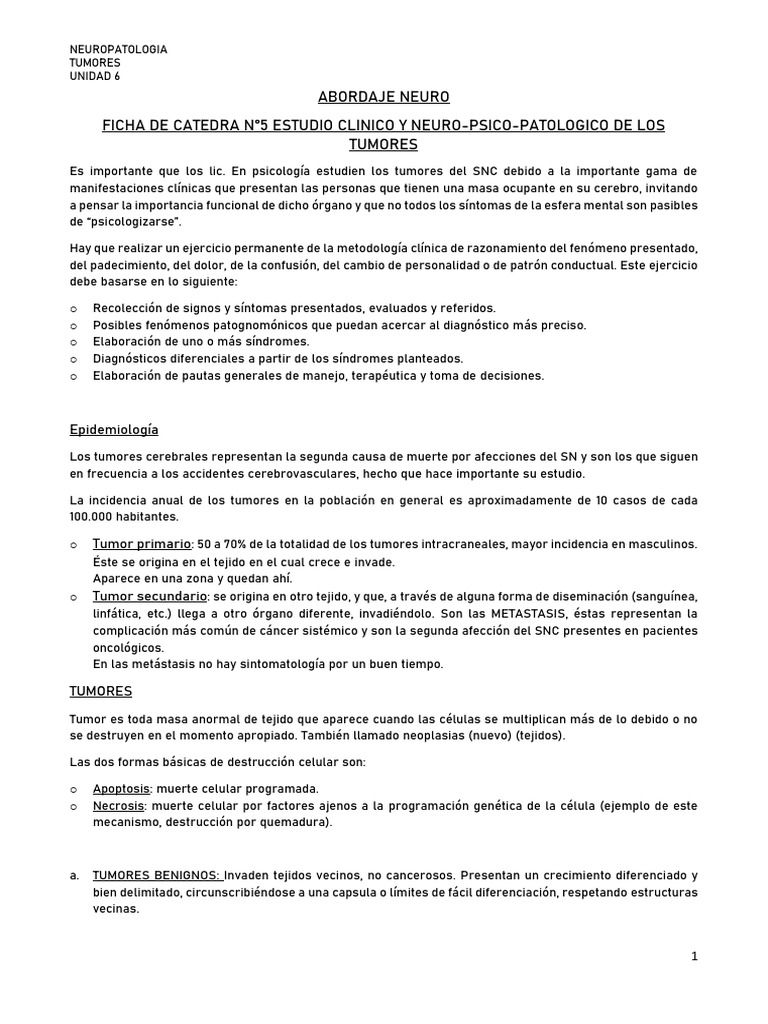 U6 Tumores Final | PDF | Cáncer | Neoplasias