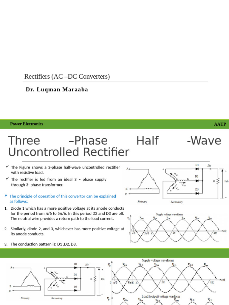 Three-Phase Rectifier Circuit Analysis | PDF | Rectifier | Transformer
