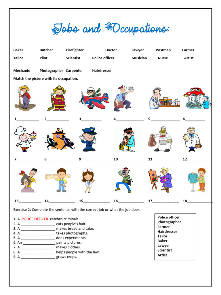 3º Atividade Occupations | PDF