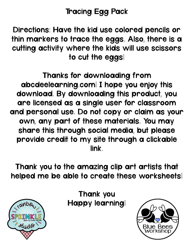 Tracing-Eggs-Activity | PDF