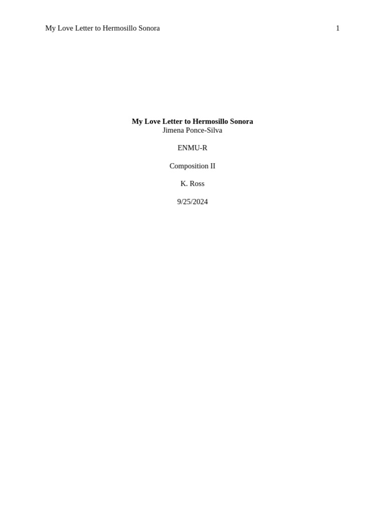 Essay #1 Title Page | PDF
