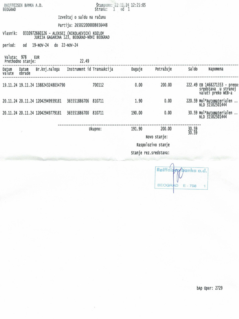 Dokaz o placanju robe | PDF