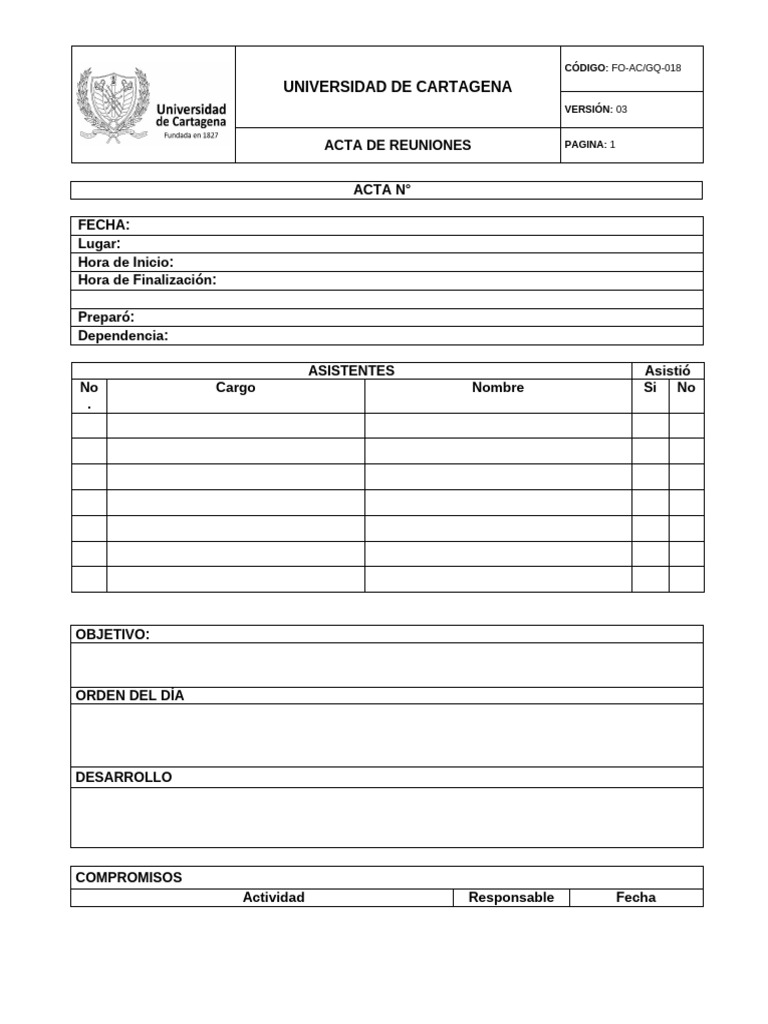 FORMATOS DE ACTAS | PDF