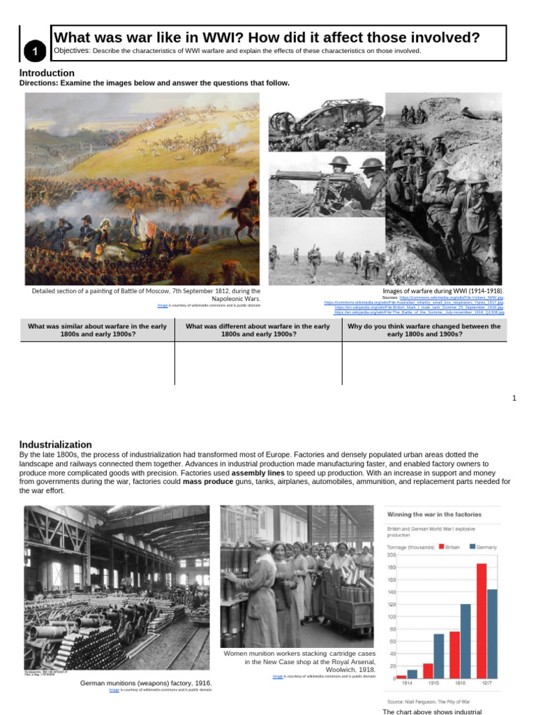 WWI Warfare | PDF | Trench Warfare | Chemical Warfare