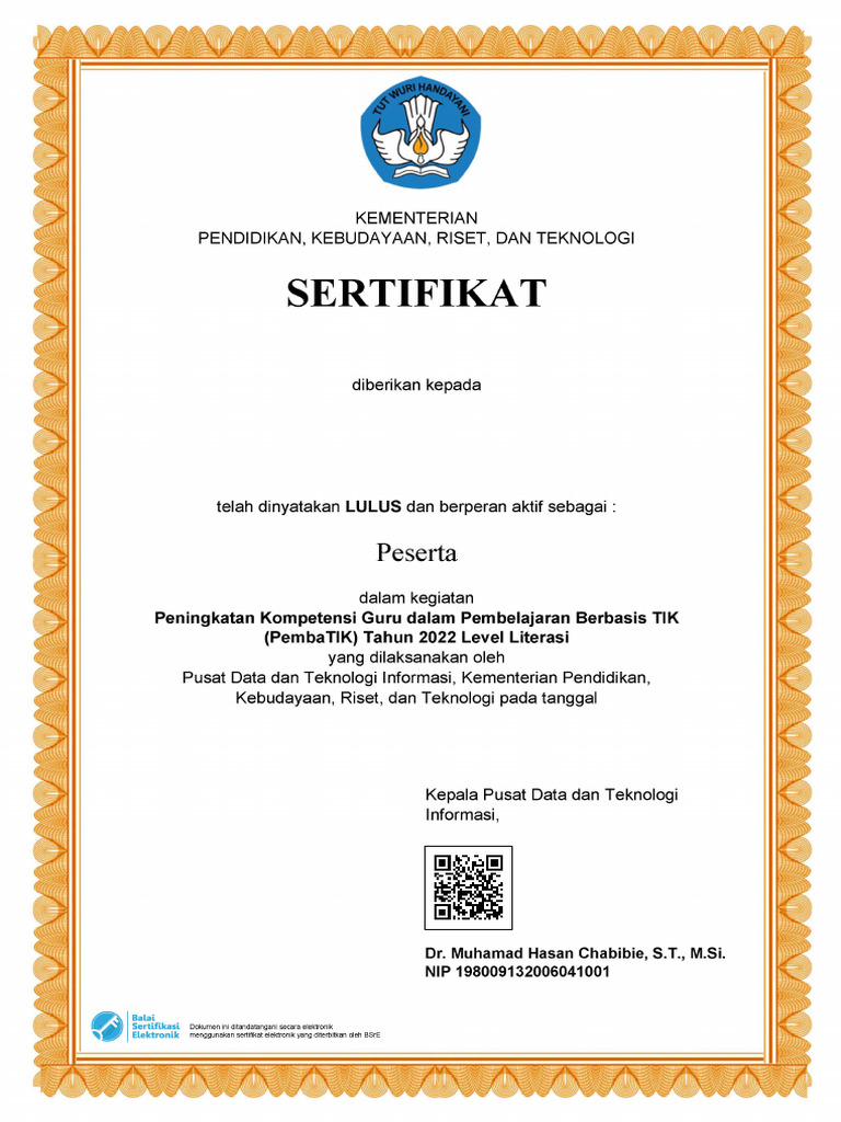 Mutia+Rahmi - Peningkatan Kompetensi Guru dalam Pembelajaran Berbasis TIK (PembaTIK) Tahun 2022 ...