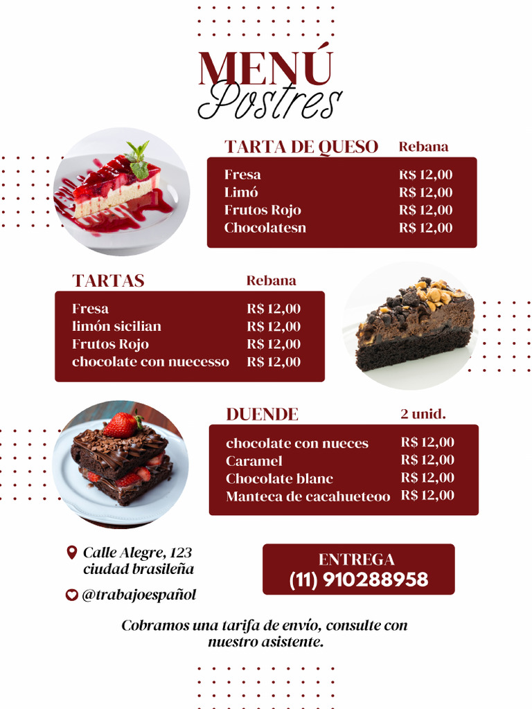 Cardápio Menu Sobremesas Simples em Vermelho - 20240819 - 214835 - 0000 ...