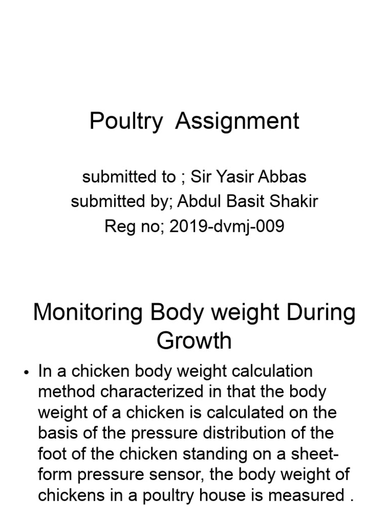 Chicken Growth Monitoring System | PDF