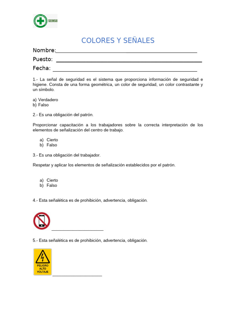 Examen Colores | PDF