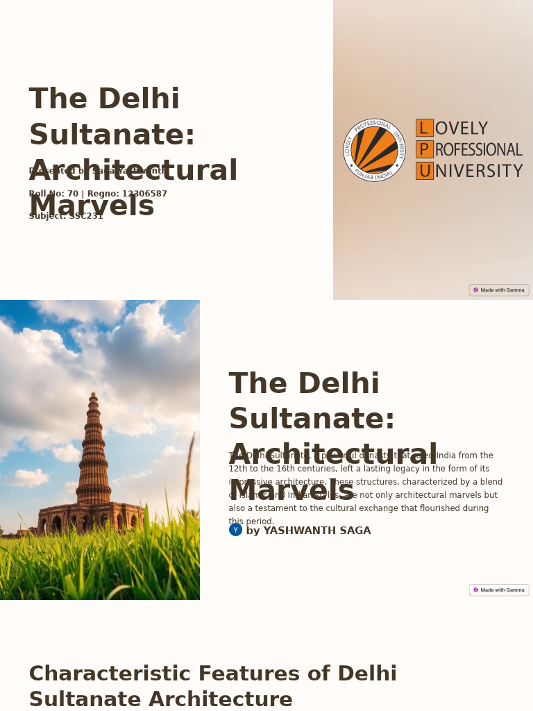 The Delhi Sultanate Architectural Marvels | PDF | Mosque | Architectural Design