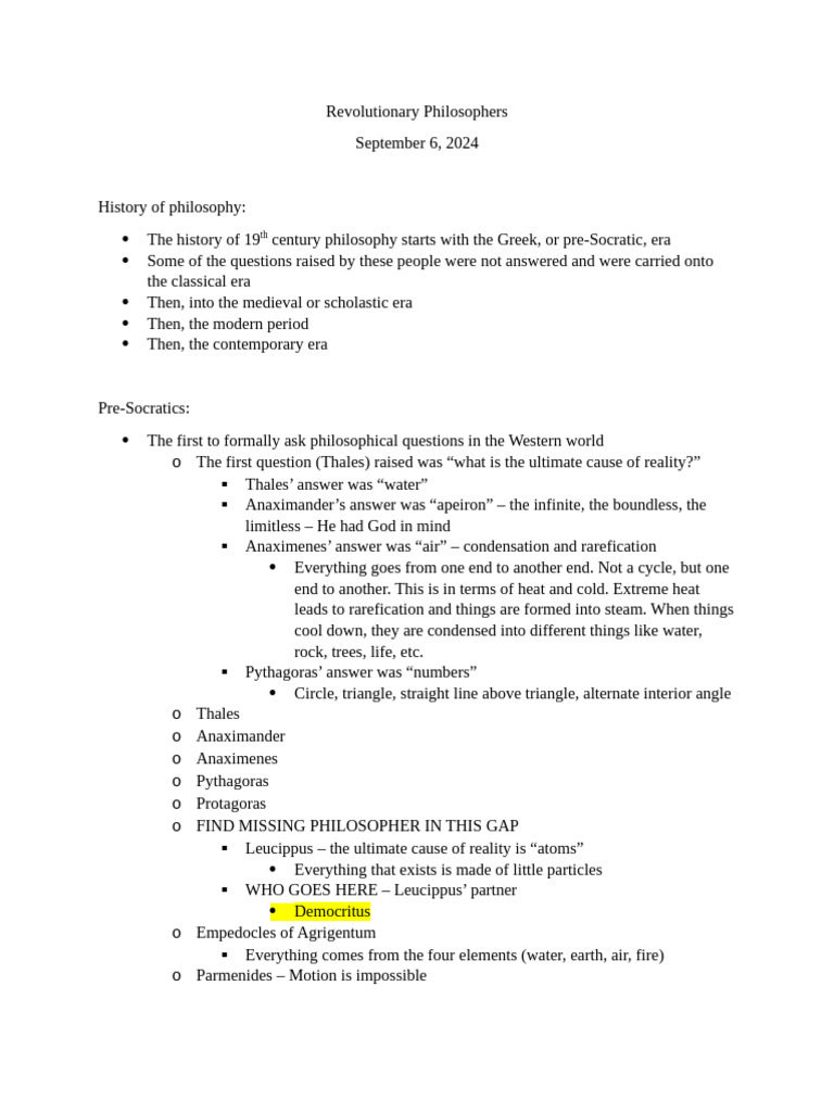 September 6, 2024 | PDF | Ancient Greek Philosophy | Ancient Philosophy