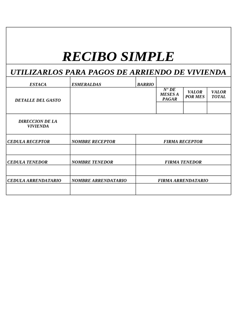 Recibo Simple | PDF