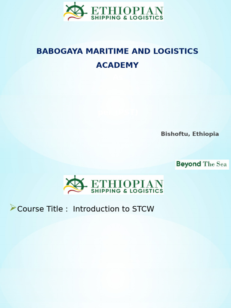 BMLA STCW PPT | PDF | Shipping