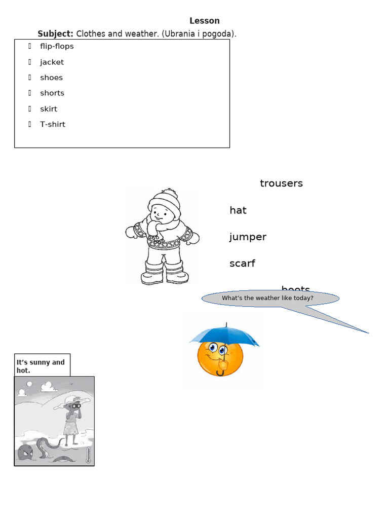 Clothes for Different Weather Types | PDF