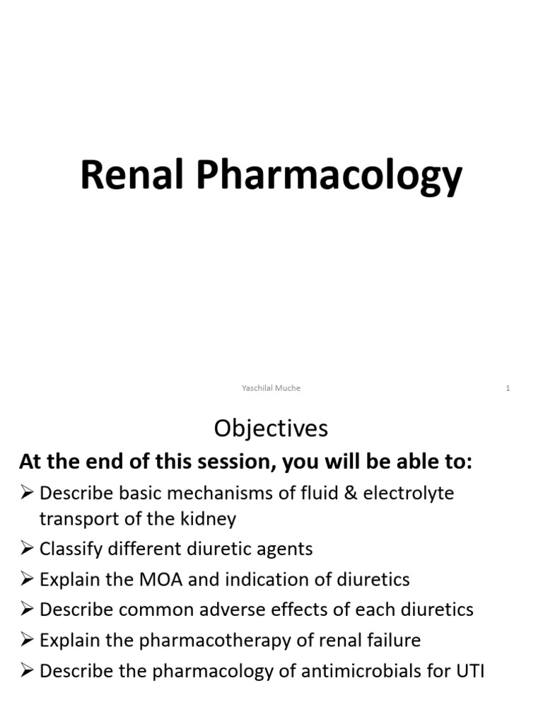 Pharmacology of Renal System | PDF | Medical Specialties | Kidney