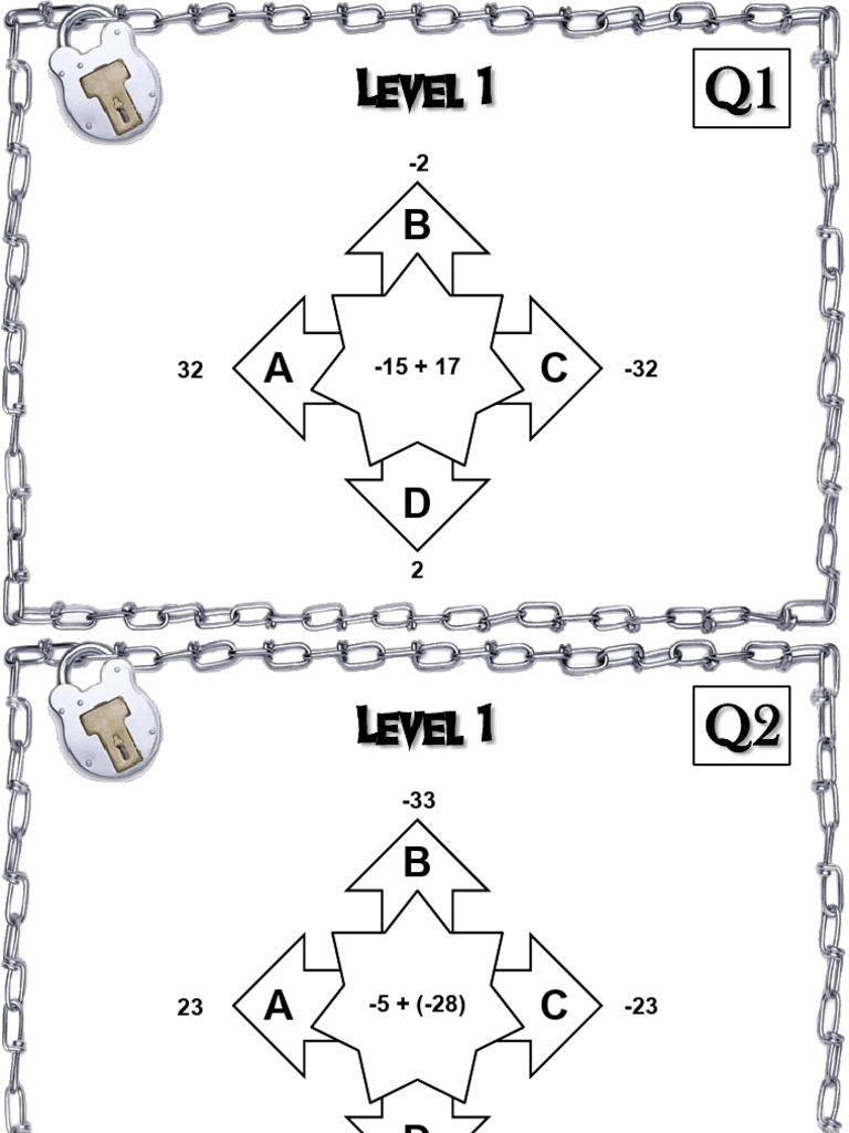 Integer Escape Room Questions | PDF