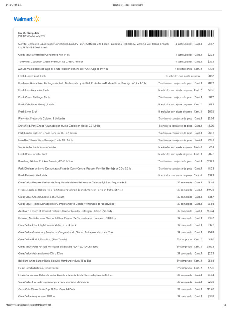 Detalles Del Pedido | PDF | Alimentos | Cocina