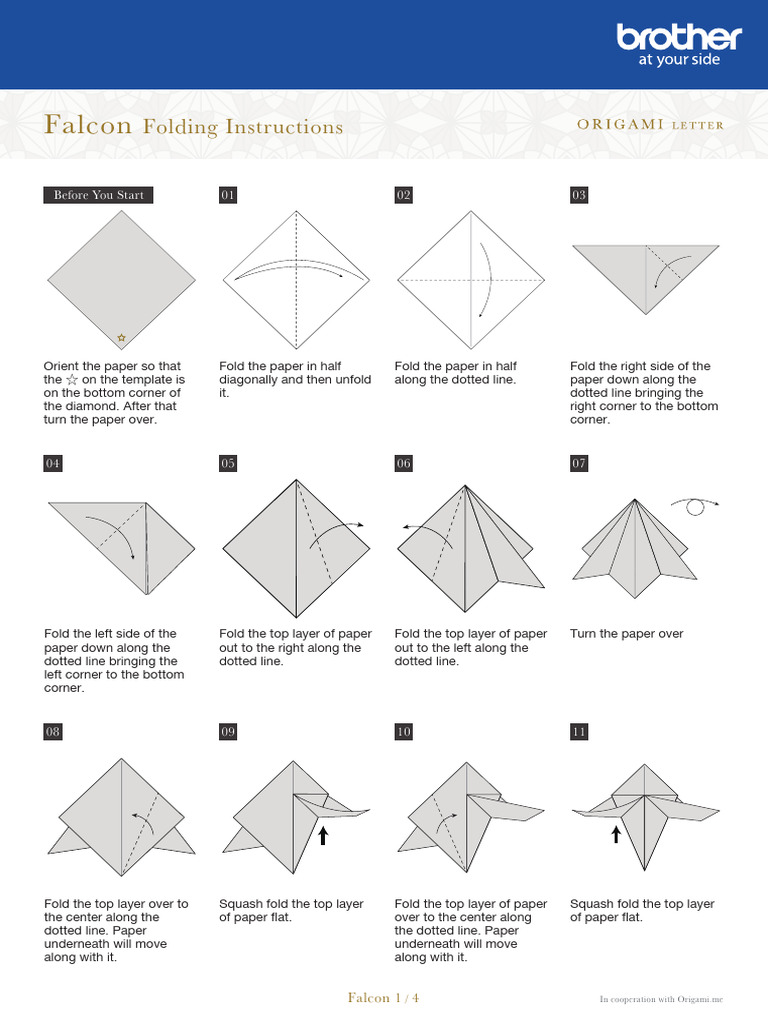 Howto Falcon en | PDF | Origami | Paper Folding