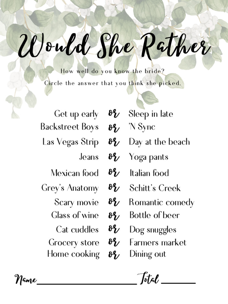 Would She Rather | PDF