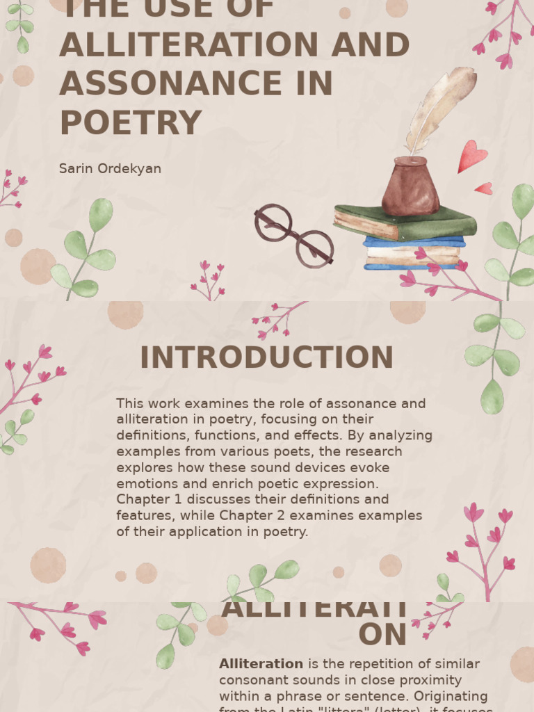 Alliteration & Assonance | PDF | Poetry | Rhyme