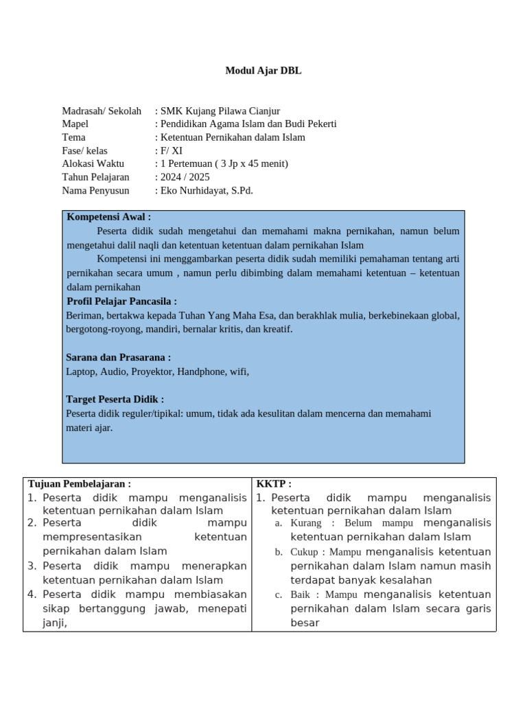 Modul Ajar Peer Teaching FIX | PDF