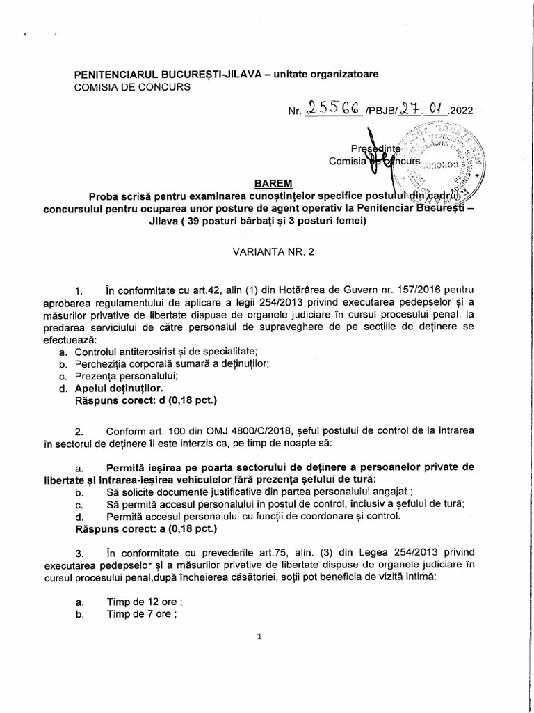 Barem Jilava 2022 | PDF