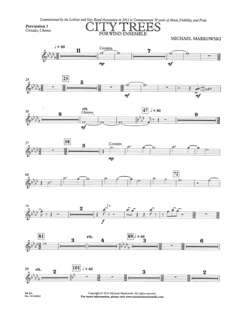 City Trees - Percussion 1 | PDF