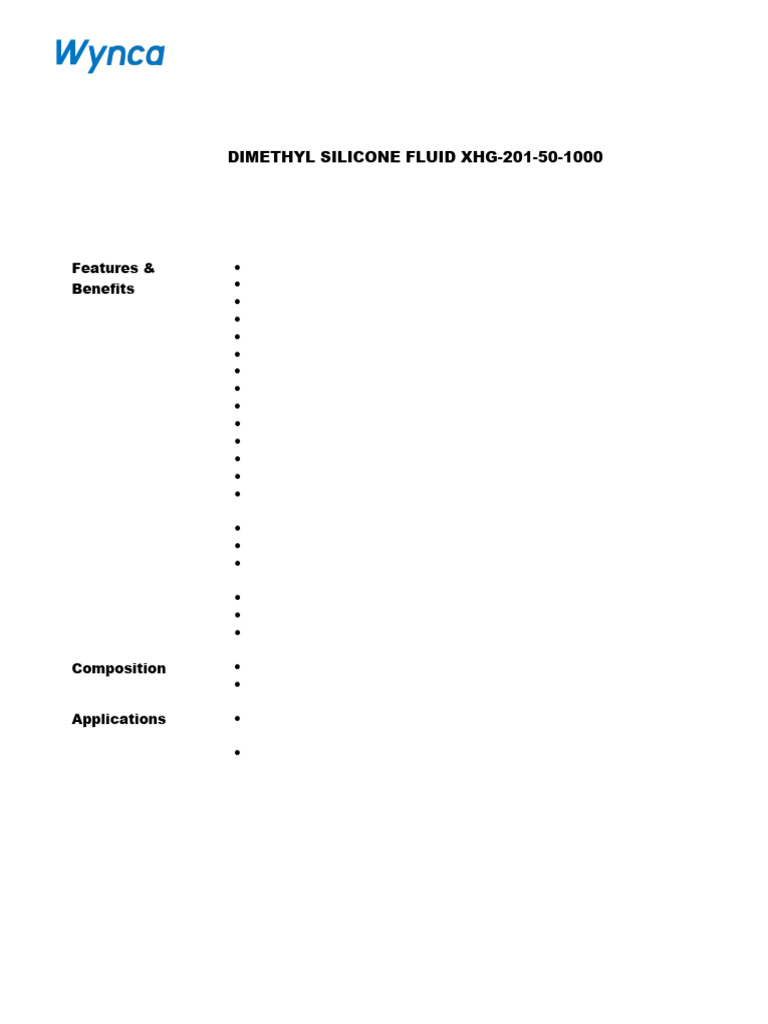 Dimethyl Silicone Fluid XHG-201-50 Data | PDF | Viscosity | Silicone