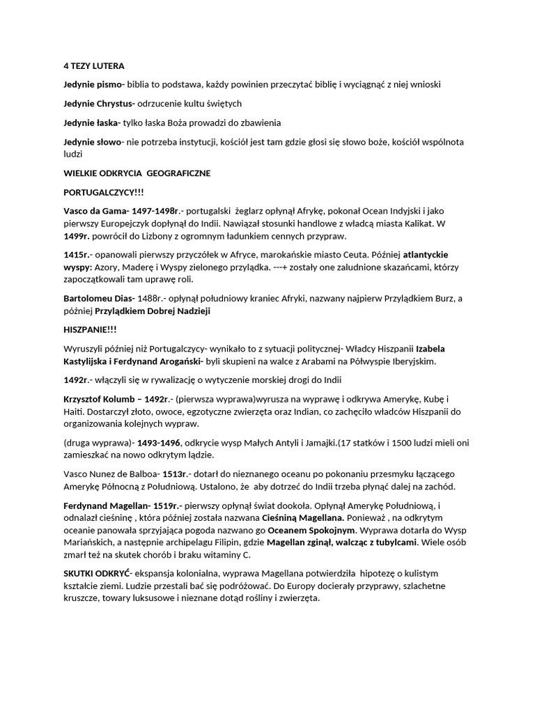 Historia Sprawdznian Eoeoeo | PDF