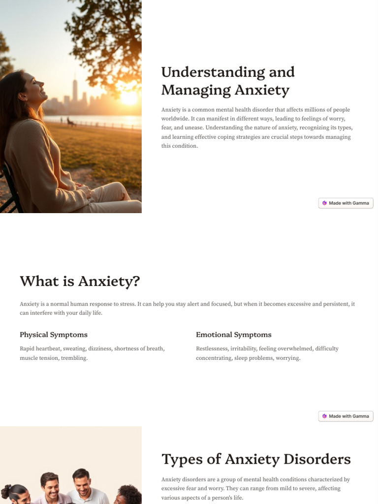 Understanding and Managing Anxiety | PDF | Anxiety | Anxiety Disorder