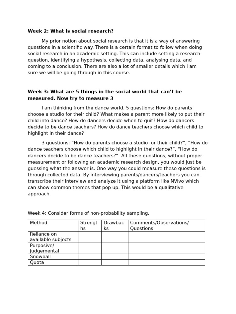 SOC 232 Journal Entries | PDF | Science | Methodology