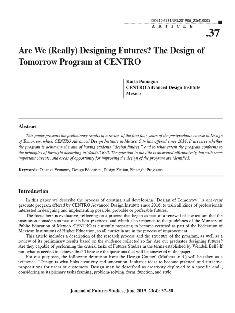 Are We Really Designing Futures The Desi | PDF | Knowledge | Curriculum
