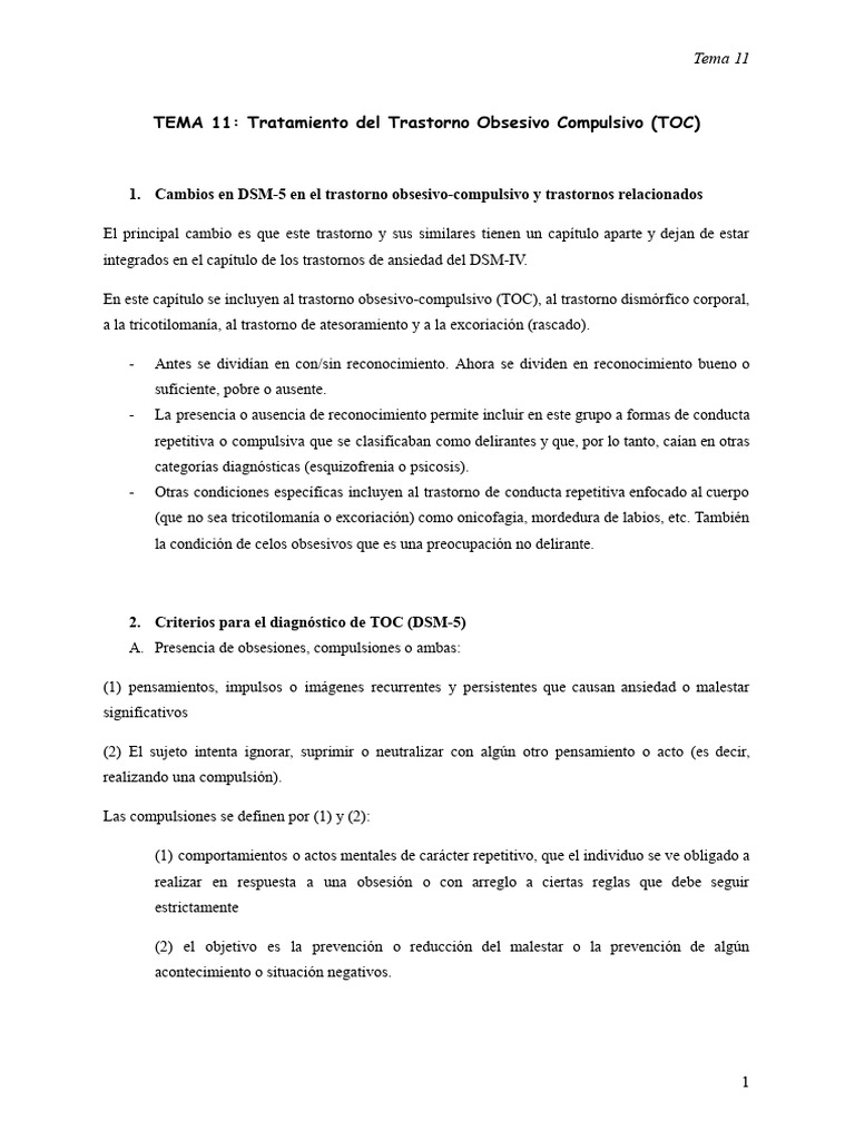 TOC: Tratamiento y Pensamiento Mágico | PDF | Desorden obsesivo compulsivo | Pensamiento