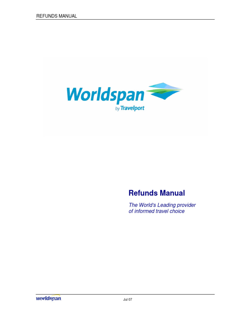 403 Worldspan Refunds Manual | PDF | Airlines