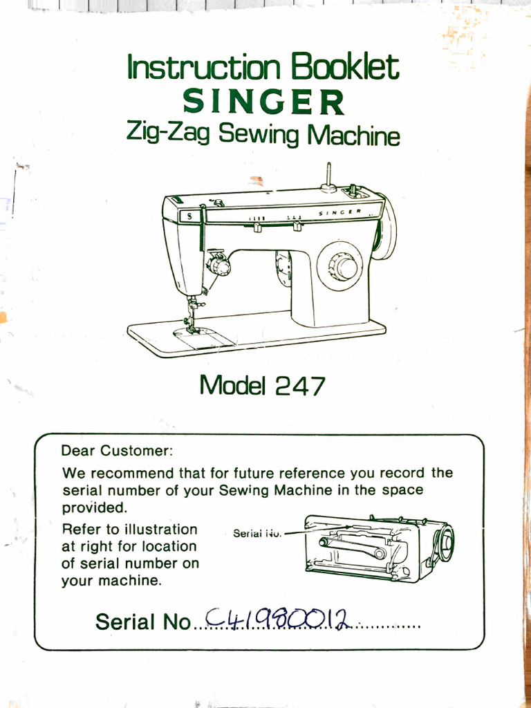 Singer Zigzag 247 Manual | PDF